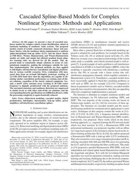 pdf cascaded spline based models for complex nonlinear systems