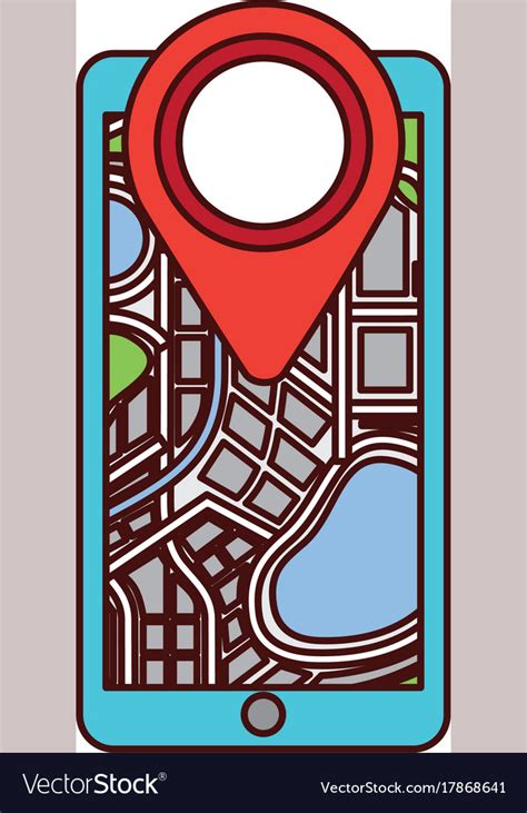 Navigation Gps On Smartphone With Map Pointer Vector Image
