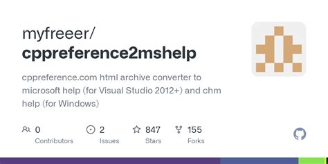 GitHub Myfreeer Cppreference Mshelp Cppreference Html Archive Converter To Microsoft Help