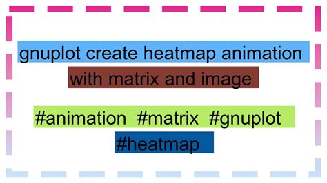 Gnuplot Create Heatmap Animation With Matrix And Image Youtube