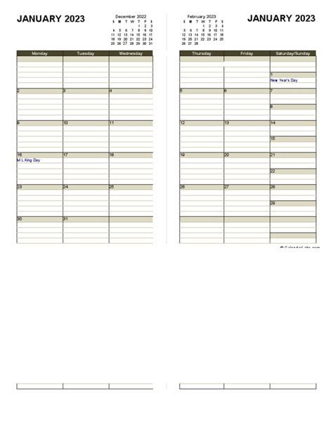 2023 Diary Planner Template Excel 15 Pdf Observances