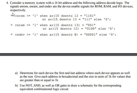 Consider A Memory System With A 16 Bit Address And Chegg Com
