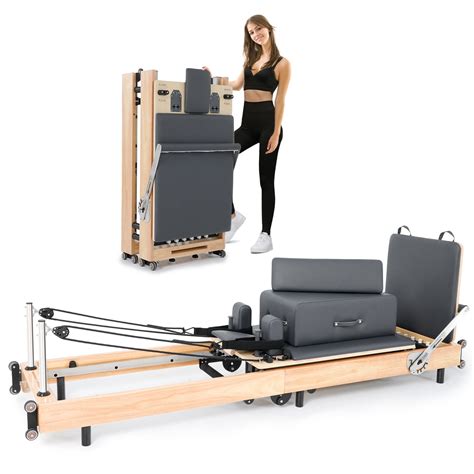 Slsy Oak Wood Foldable Pilates Reformer Machine Home Pilates Equipment
