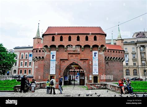 St Florians Gate And The Barbican Krakow Poland Europе Stock
