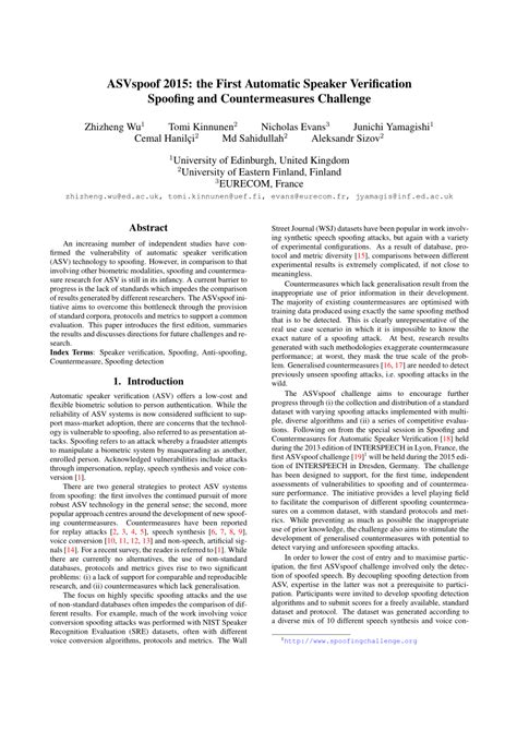 pdf asvspoof 2015 the first automatic speaker verification spoofing