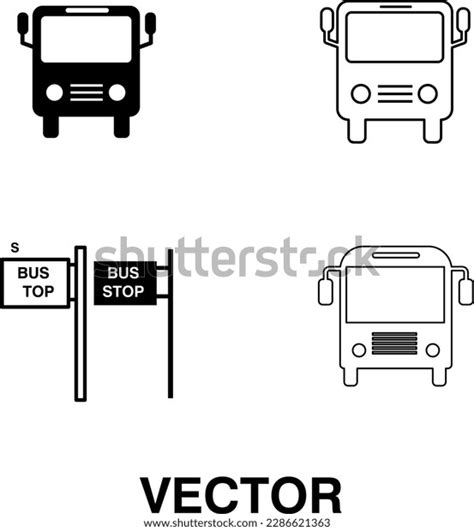 Bus Icon Set Vector Illustration On Stock Vector Royalty Free 2286621363 Shutterstock
