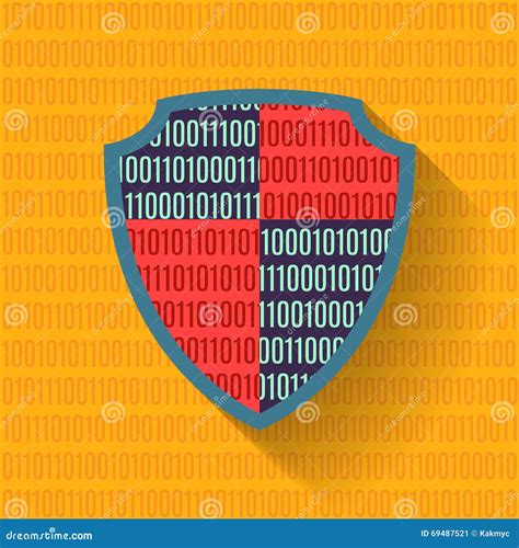 Flat Icon Data Protection Shield Stock Vector Illustration Of Information Computer 69487521
