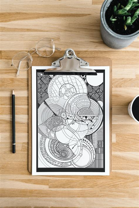 Geometric Coloring Pages Adult Coloring Pages Coloring Etsy