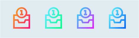 Direct Message Line Icon In Gradient Colors Inbox Signs Vector