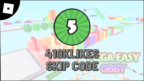 410klikes Skip Code In Mega Easy Obby Roblox Youtube