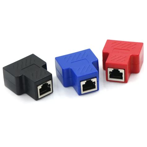Rj45 Splitter Adapter Dual Lan Ethernet Socket Network Connections Splitter~m Eur 3 85