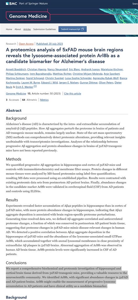 发现阿尔茨海默氏症的潜在新生物标志物 知乎