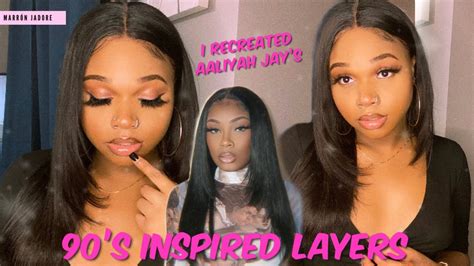 I Recreated Aaliyah Jays 90s Inspired Layered Hair Full Wig Install Ft Lavy Hair Marrón