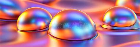Liquid Reflections Iridescent Spheres Dance On A Vibrant Abstract Gradient Background Stock