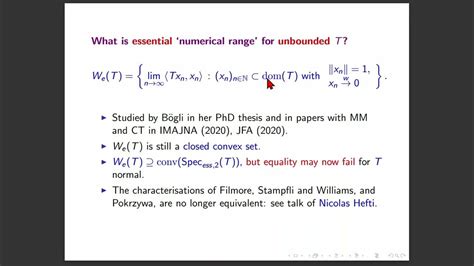 Marco Marletta Iwota 2022 Essential Numerical Ranges For Unbounded Operators And Pencils