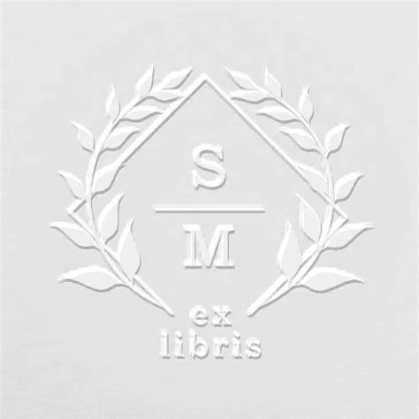 Elegant Botanical Monogram Library Book Ex Libris Embosser Zazzle