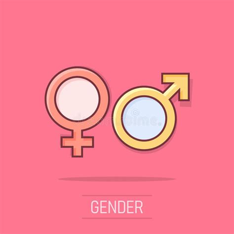 Vector Cartoon Gender Icon In Comic Style Men And Women Sign