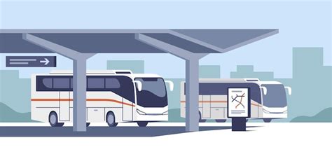 Bus Station 벡터 Freepik에서 무료 고품질 벡터를 다운로드하세요 Freepik