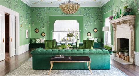 Зеленые обои в гостиной 37 фото