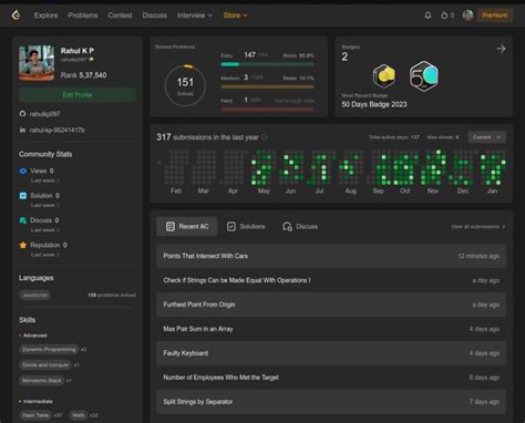 rahul kp on linkedin 🚀 just hit a milestone completed 151 leetcode questions 🎉 excited…