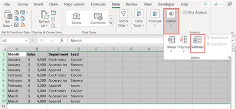How To Use The Subtotal Function In Microsoft Excel