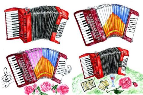 Retro Accordion Drawing Graphic By Annartshock · Creative Fabrica