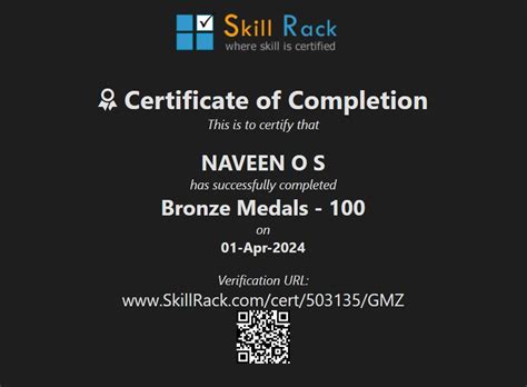 Skillrack Continuouslearning Bronzemedals Naveen O S