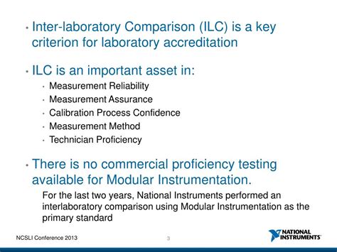 PPT Inter Laboratory Comparison Study Using Modular Instrumentation And Lessons Learned