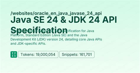 Java Se 24 And Jdk 24 Api Specification Websitesoracleenjavajavase24api Context7
