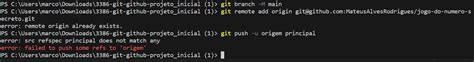 Dúvida Erro ao executar o comando push Git e GitHub compartilhando e colaborando em
