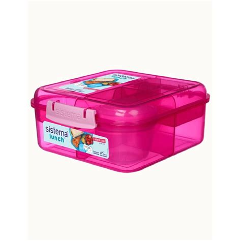 Buy Sistema Bento Cube Lunch Box With Compartments 1 25l Pink Keep
