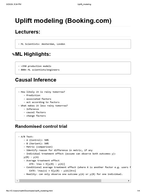 Uplift Modeling Pdf Applied Mathematics Scientific Method