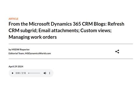 Msdw On Linkedin From The Microsoft Dynamics 365 Crm Blogs Refresh Crm