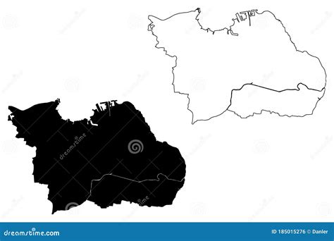 Surabaya City Republic Of Indonesia Java Island Map Vector Illustration Scribble Sketch City