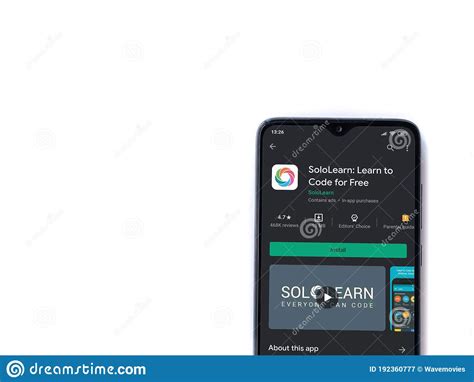 Sololearn Learning Coding App Play Store Page On The Display Of A