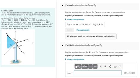 solved part a resultant of adding f1 and f3 find the