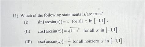 Solved Which Of The Following Statements Is Are