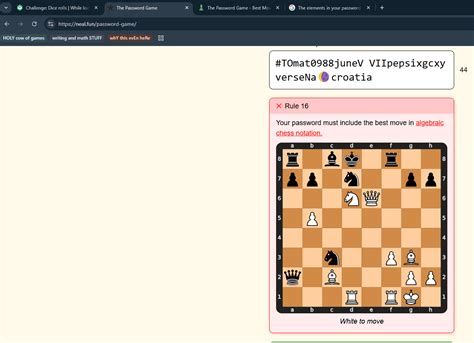 The Password Game Best Move In Algebraic Chess Notation Chess Forums Page 118