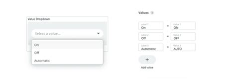 Value Drop Down Widget Electronics