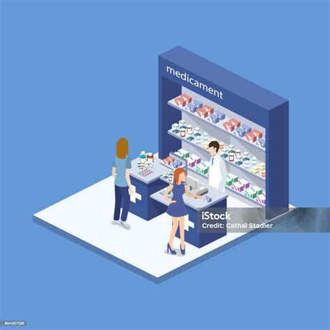 아이소메트릭 3d 벡터 일러스트 레이 션 약국 매장 고객 영양제에 대한 스톡 벡터 아트 및 기타 이미지 영양제 운동 추상적인 Istock