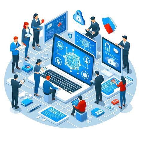 3d Flat Vector As It Team Collaborating On A Cybersecurity Project Concept As A Vector