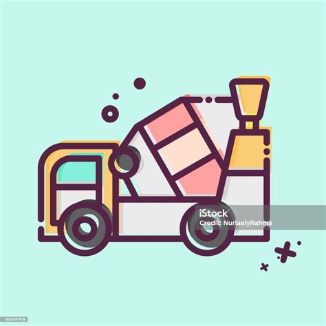 아이콘 콘크리트 믹서 건설 차량 기호와 관련이 있습니다 Mbe 스타일 심플한 디자인 편집 가능 간단한 그림 가득 찬에 대한 스톡 벡터 아트 및 기타 이미지 Istock