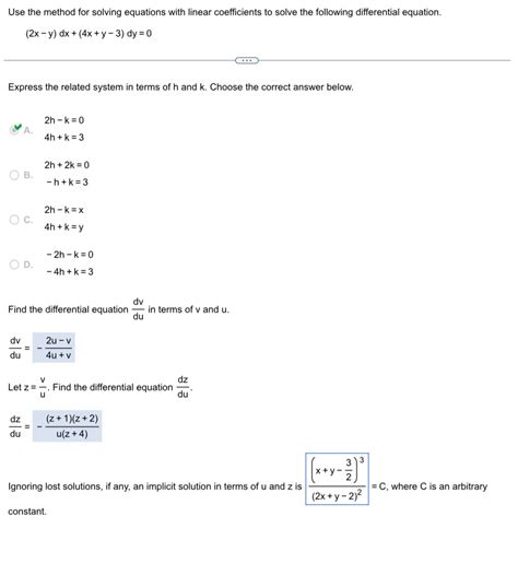 Solved Use The Method For Solving Equations With Linear