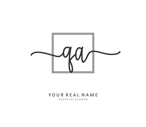 Q A QA Initial Letter Handwriting And Signature Logo A Concept Handwriting Initial Logo With