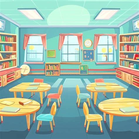 Vibrant Cartoon Style Classroom Background Stock Illustrations 779 Vibrant Cartoon Style