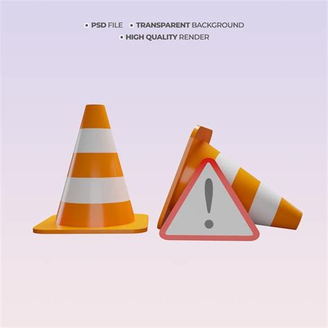 Premium Psd Psd Traffic Cone 3d Model Illustration