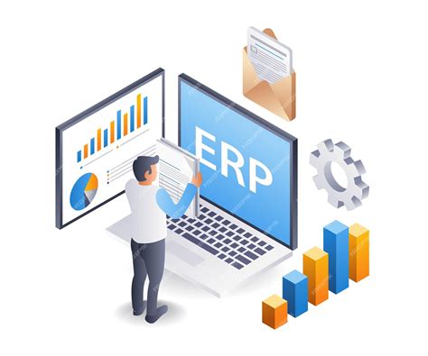 Premium Vector Erp Business Management Flat Isometric 3d Illustration