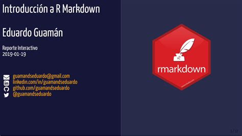 PDF Eduardo Guamán Introducción a R Markdown R Markdown es un formato que permite una fácil