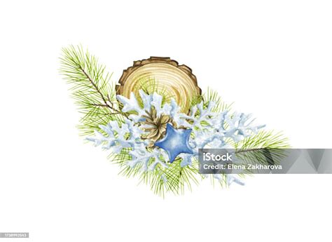 손으로 수채화 그리기 호랑가시나무 포인세티아 전나무 양초 별 매자나무 톱 컷 트리의 크리스마스 꽃다발 구성 스티커 꽃집 노트북