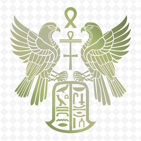 Premium Photo Ancient Egyptian Pharaoh Cartouche Logo With Falcons